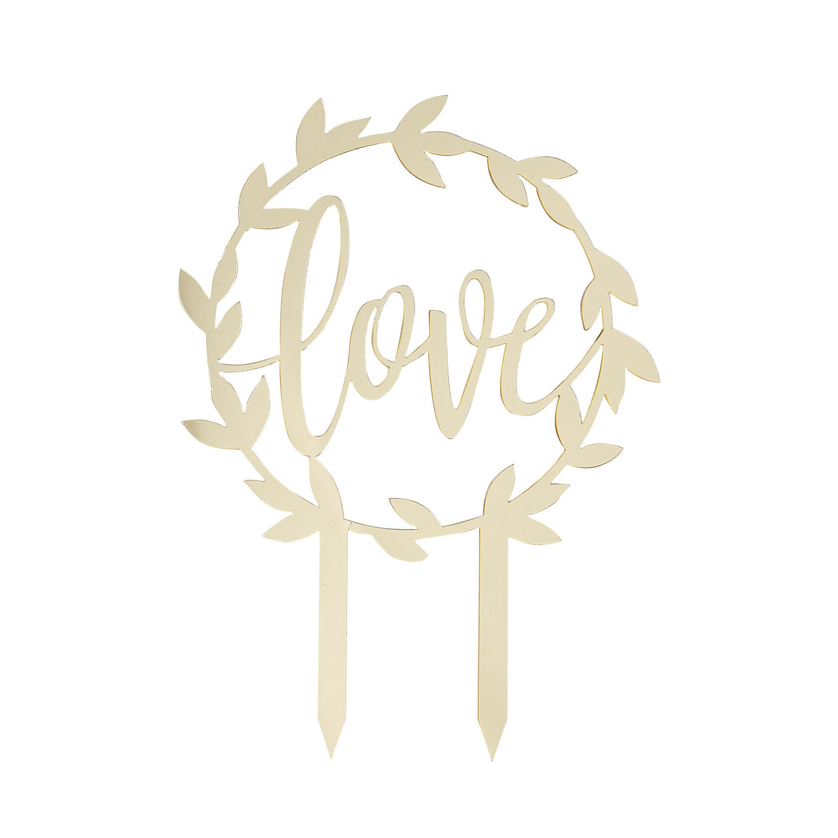 Ginger Ray Gold Acrylic Love Wedding Cake Topper | Party Hero